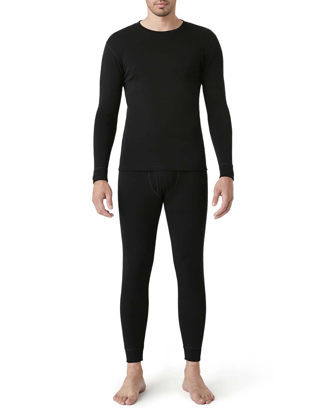 LAPASA Men's 100% Merino Wool Base Layer Set Midweight Thermal Underwear Activewear Long John Top Bottom M126 Large 2. Midweight True Blue 1 Set