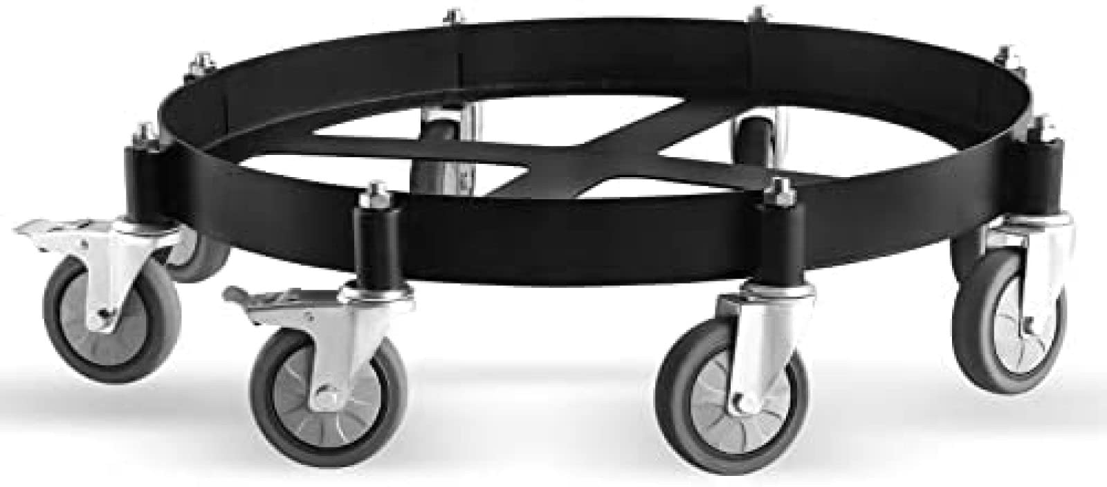 Heavy Duty Drum Dolly 8 Swivel Caster Wheel 55 Gallon Steel Frame, Grease Drum Dolly with 2000 lbs Capacity Anti-Tipping for workshops and Warehouses