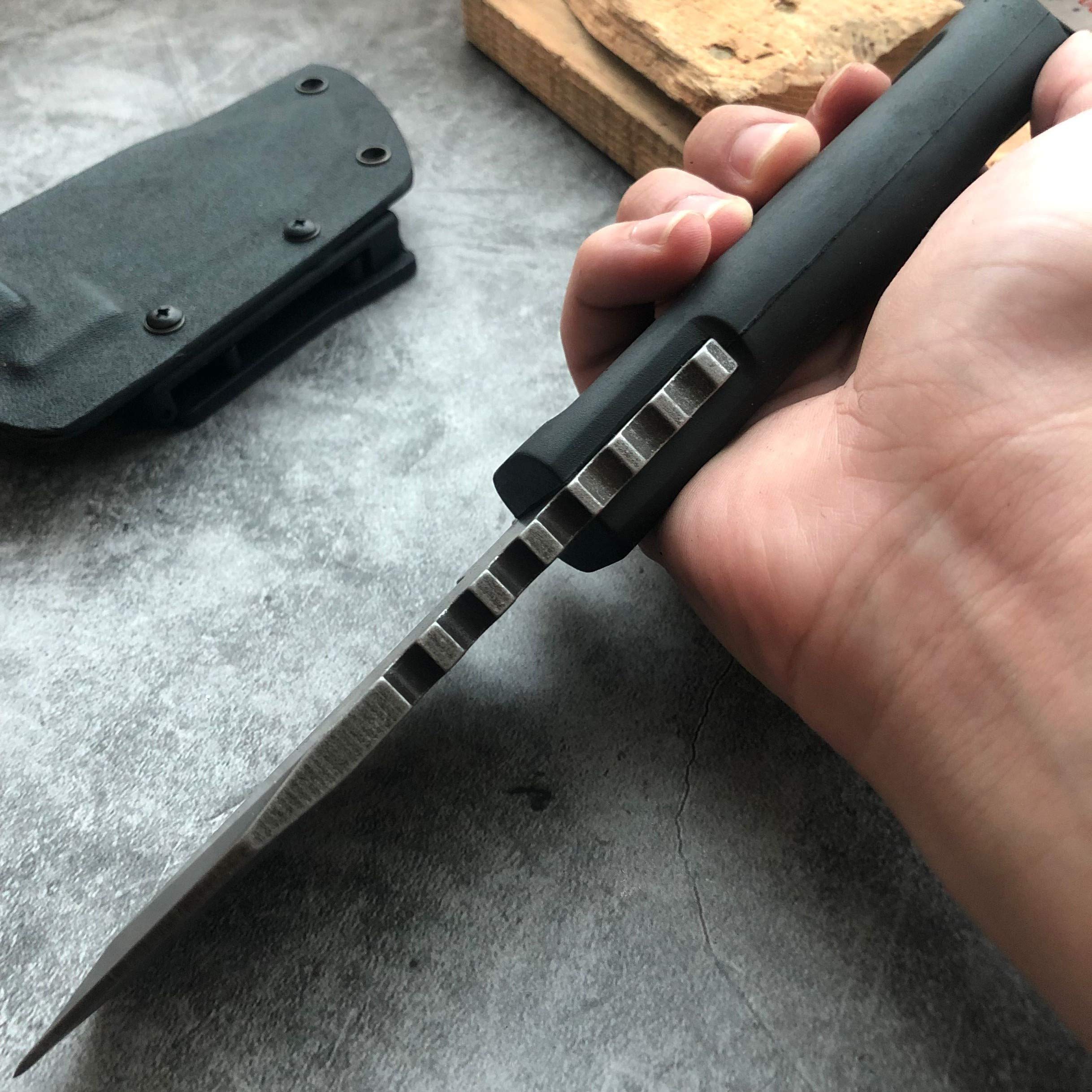 HOLYEDGE 9" Heavy Duty Fixed Blade Survival Hunting Knife Wilderness Tactical Camping Essential Tool with Kydex Sheath