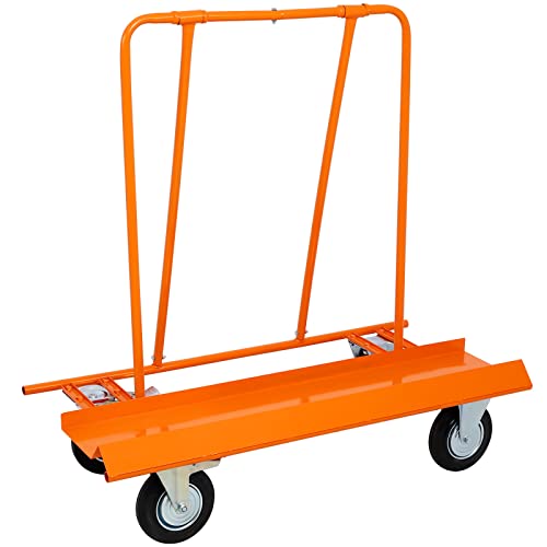 Heavy Duty Drywall Sheet Cart & Panel Dolly - 1800lbs Load Capacity - Panel Service Cart with Braking Casters,Orange