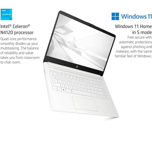 HP Stream 14 Laptop Window 11-16GB RAM - 320GB SSD - Intel Celeron N4120 - USB C - SD Card Reader - Long Battery Life - Fast Charge - Wireless Wi-Fi 5 - HDMI - Webcam - School Student - Microsoft365