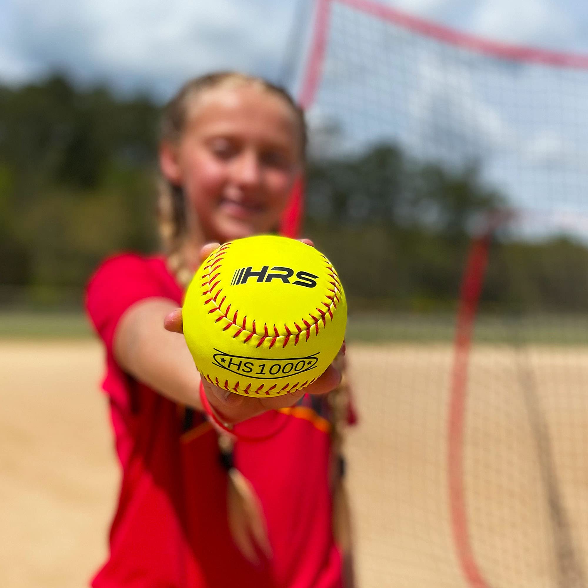Hit Run Steal Fast Pitch/Slow Pitch Practice Softballs Size 12 Inch Softballs. Fastpitch Softballs, Official 12 inch Size and Weight (6, HS1000)