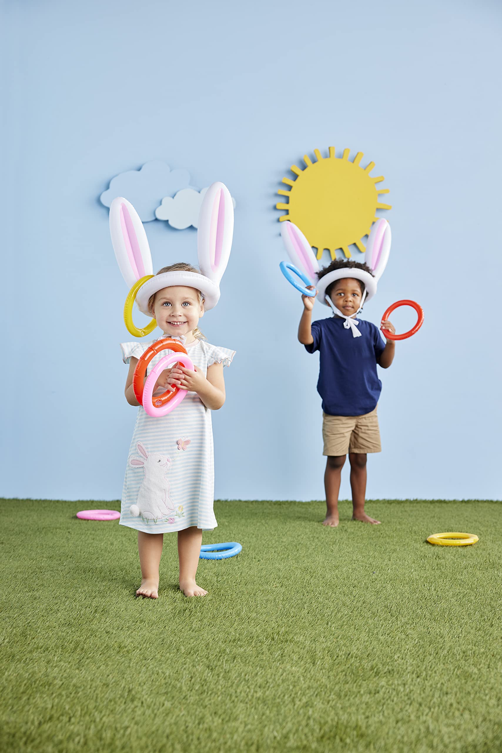Mud Pie Baby Girl Bunny T-Shirt Dress, Blue, Small