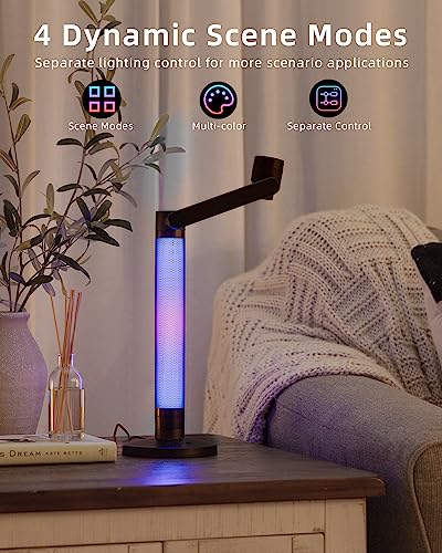 howdot RGB Desk Lamp, Ambience and Lighting in 1, Smart Lamp Compatible with Alexa, Color Changing Lamp with APP Control, Music Sync, 600LM Swing Arm Desk Lamp for Home Office Working & Reading