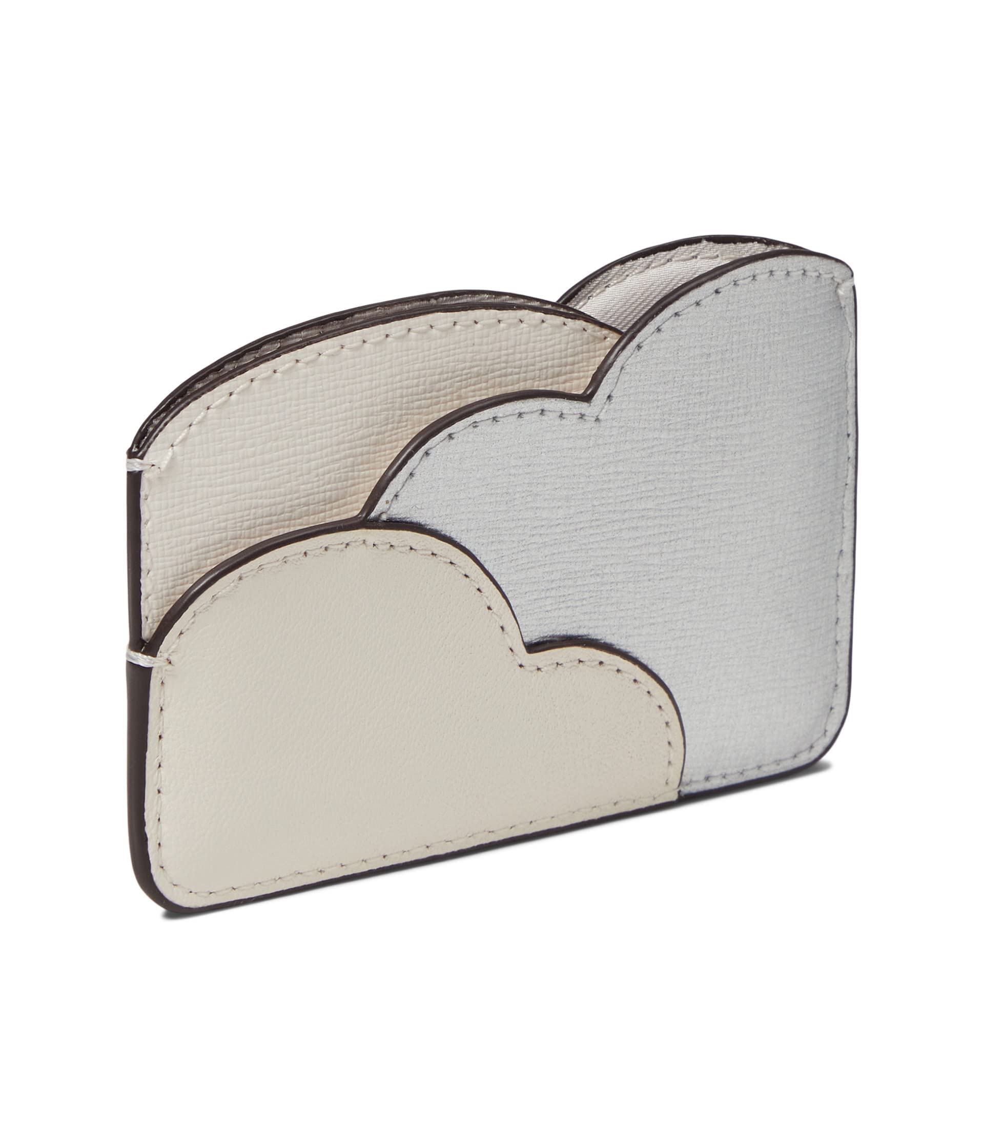 Kate Spade New York Shade Metallic Saffiano Leather Card Holder Silver Multi One Size
