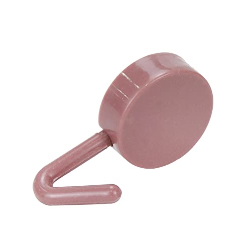 Xiaoyztan 50 Pcs Adhesive Wall Mount Small Hooks Decoative Cute Round Base Plastic Hooks for Keys Earpods Handkerchieves Caps Hats (Dark Pink)