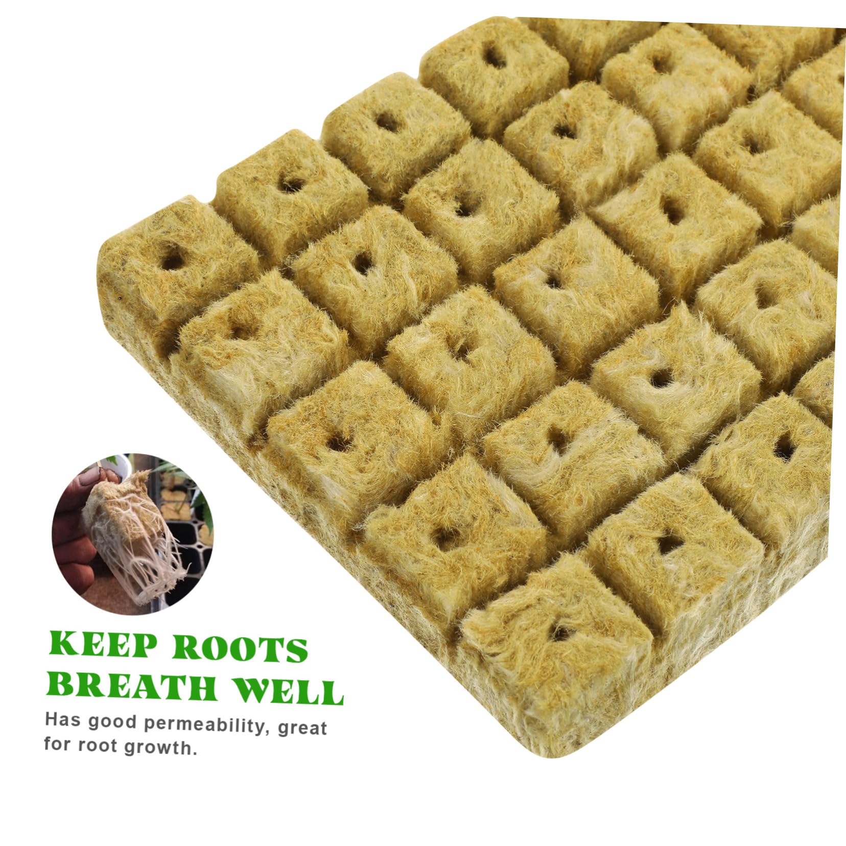 Happyyami 500 Pcs Gardenrock Woolasbestos Clone Plants Plugs Plant Fertilizer Plugs Germination Starter Grow Cubes Plugs Hydroponic Tower Plant Growing Plugs Practical Miniature
