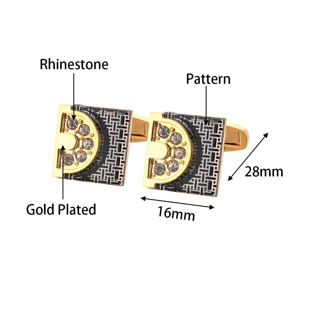 Men's Cufflinks Gold Suit Cufflinks Tie Clips Delicate Three-Piece Cuff Neck Clips Premium Dress Cuff Clips