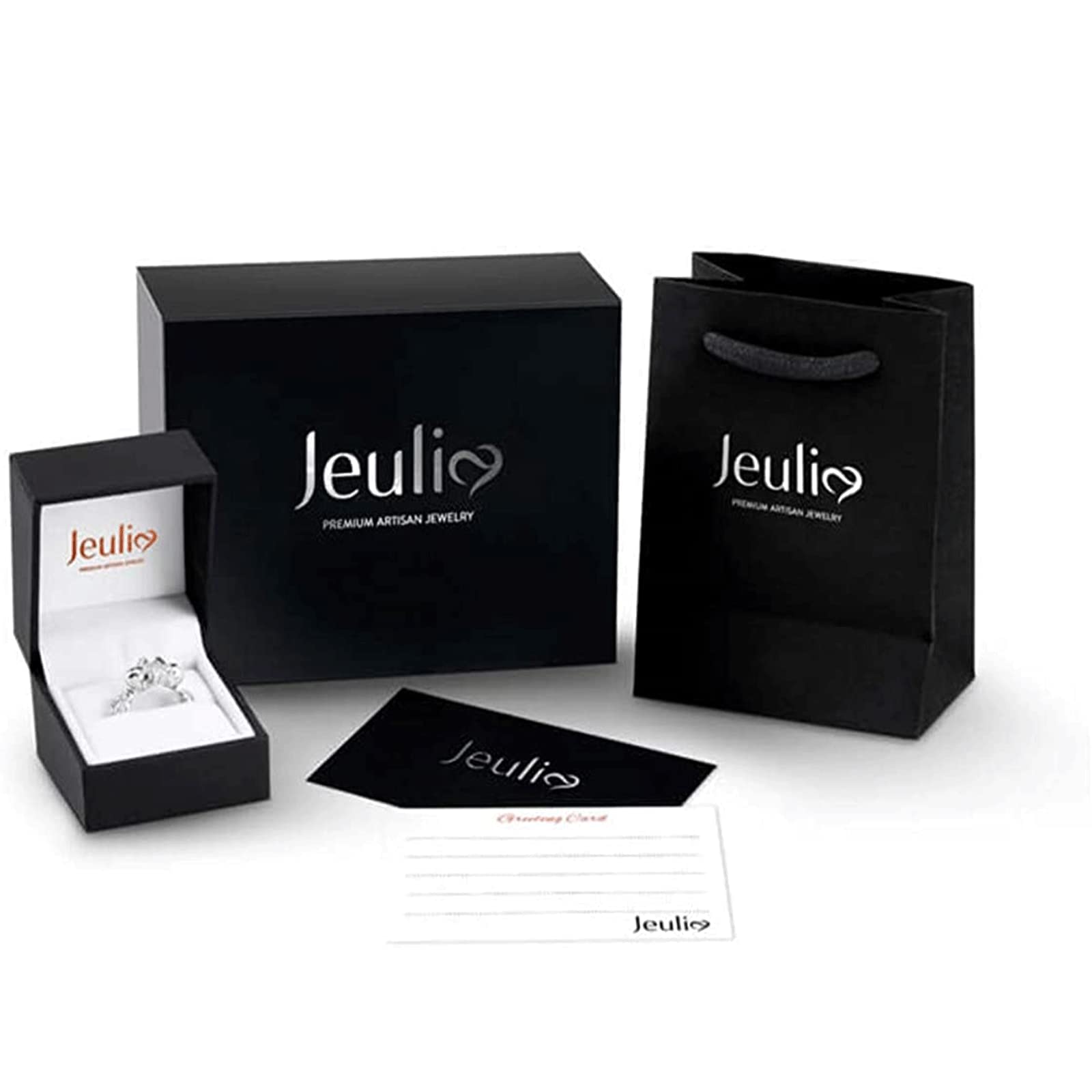 Jeulia Round Cut Sterling Silver Eternity Ring for Women All-Around Band Stacking Ring Set Diamond Engagement Wedding Band Ring with Jewelry Gift Box (White, 7)