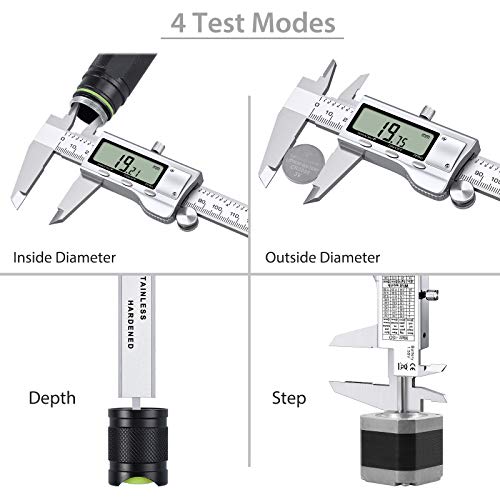 Proster Digital Vernier Caliper 6inch/150mm + 32 Feeler Gauges Dial Calipers Electronic Caliper Fractions/Inch/Metric Calipers Measuring Tool for Length Width Depth Inner/Outer Diameter