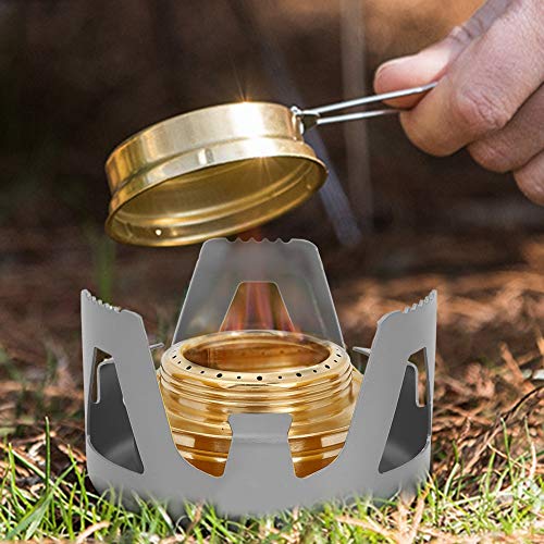Srliya Alcohol Stove, Outdoor Portable Ultra Light Mini Cooking Spirit Burner Alcohol Fuel Stove BBQ Camping (Grey)