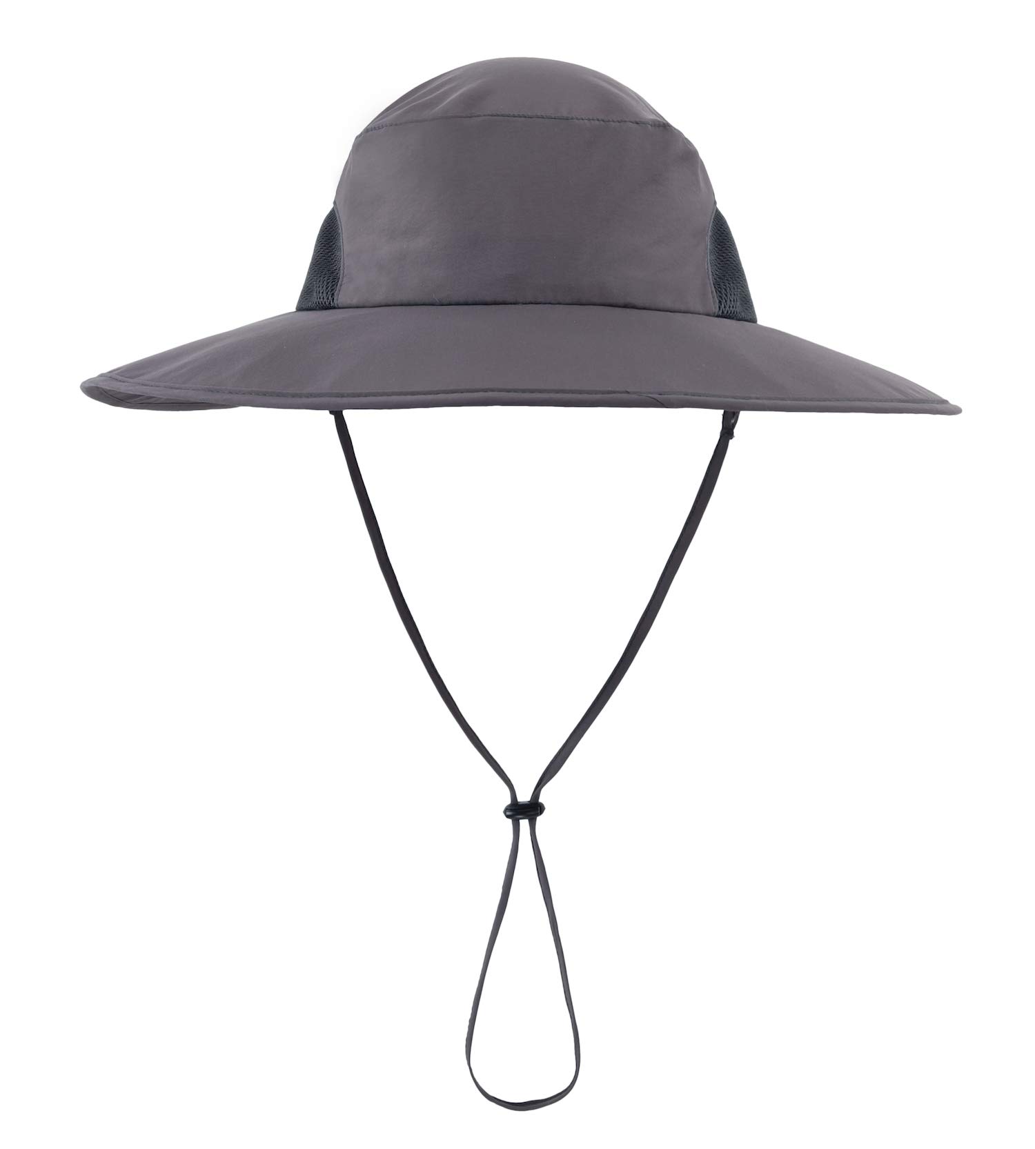 Home Prefer Mens UPF50+ Sun Hat Large Brim Fishing Hat with Neck Flap Summer Beach UV Protection Hat Dark Grey