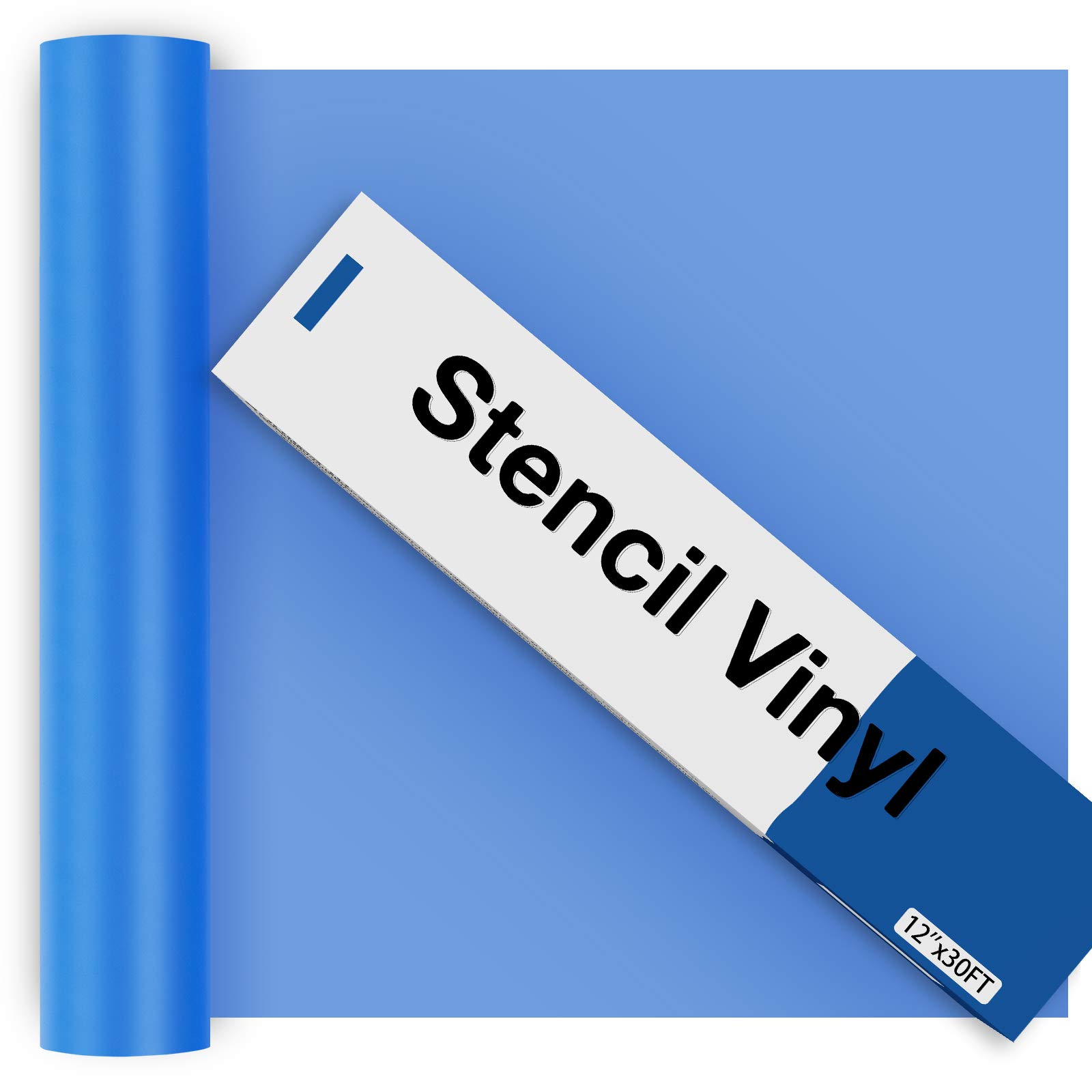 HTVRONT Stencil Vinyl- 12” x 50 FT Light Blue Adhesive Stencil Vinyl for Cricut & Silhouette Machine，Stencil Vinyl Roll for Crafting Decoration