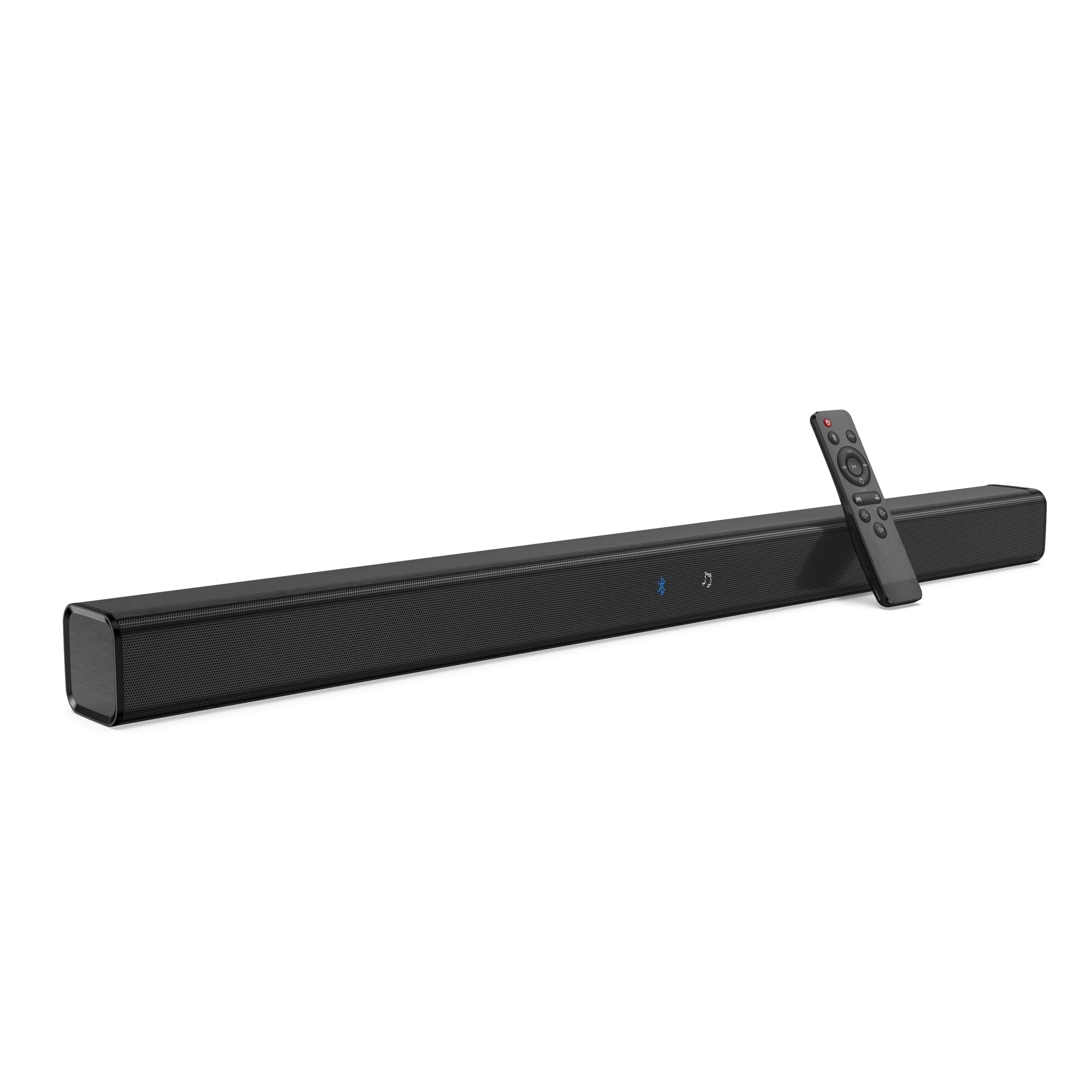 Hsoipn TV Soundbar, Wired & Wireless Bluetooth 5.0 Stereo Sound bar for TV, Three Equalizer Mode Audio Speaker for TV, Optical/Aux/RCA Connection, Wall Mountable, Remote Control
