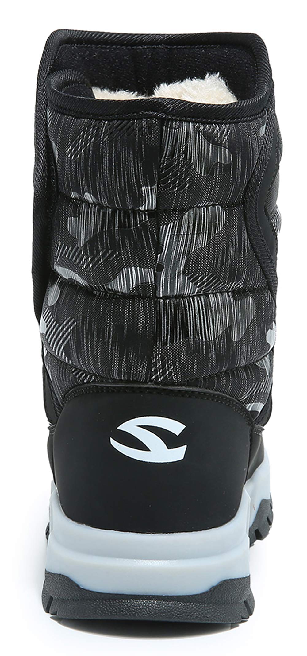 GUBARUN Boys Snow Boots Kids Outdoor Warm Shoes Waterproof (Black1, 1.5)