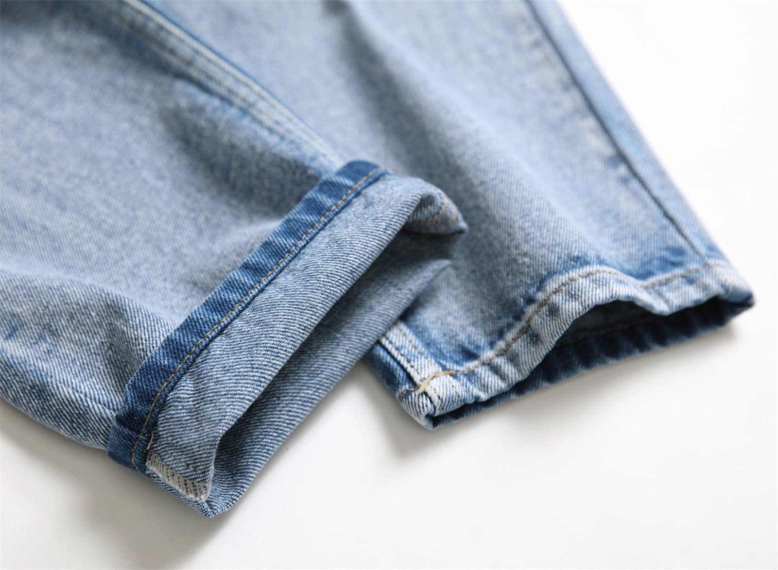 Men's Ripped Distressed Jeans Destroyed Slim Fit Skinny Stretchy Denim Pants Vintage Hip Hop Washed Holes Jean (Light Blue,38)