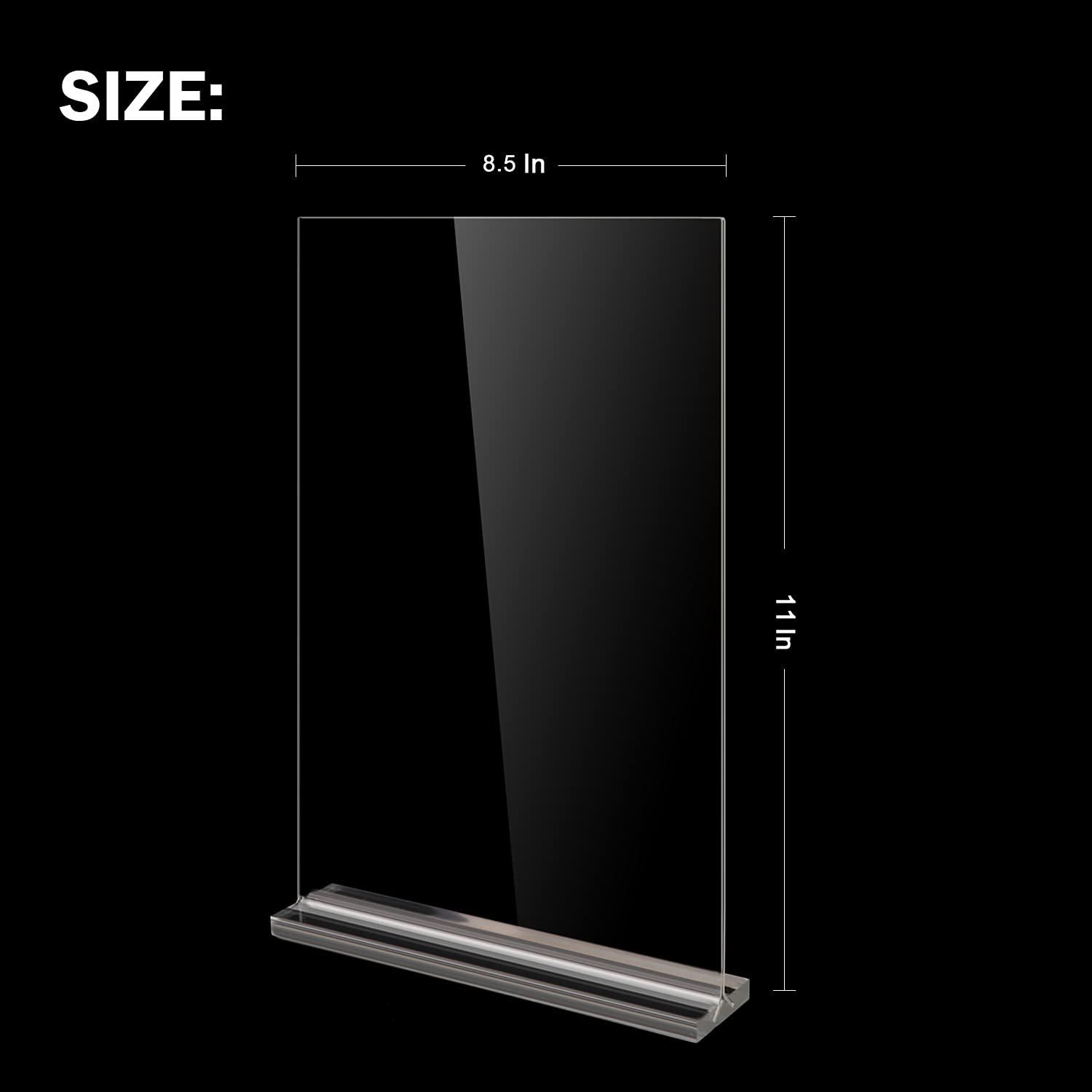 ikgopiz Acrylic Sign Holder 8.5 x 11-Acrylic T-Shaped Desktop Display Stand, Sign Holder,Menu ad Frame. Suitable for Restaurants, Promotions, Photo Frames, Events, Meetings (6 Pieces)