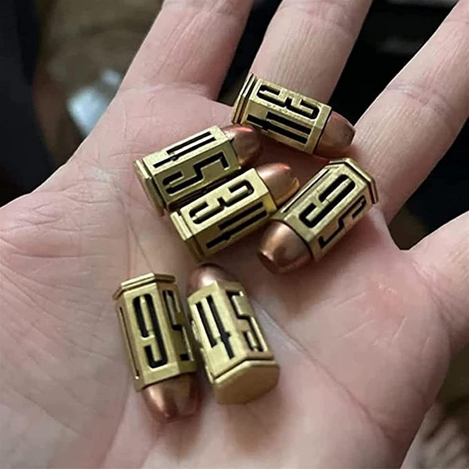 Metal Bullet Dice Set - Six Solid Metal D6 Dice - Great for D&D/DND, Role Playing. Gift for Dungeons & Dragons DM. Accessory for Warhammer 40k and Other Table Top RPG. Can Use with Dice Tray/Tower