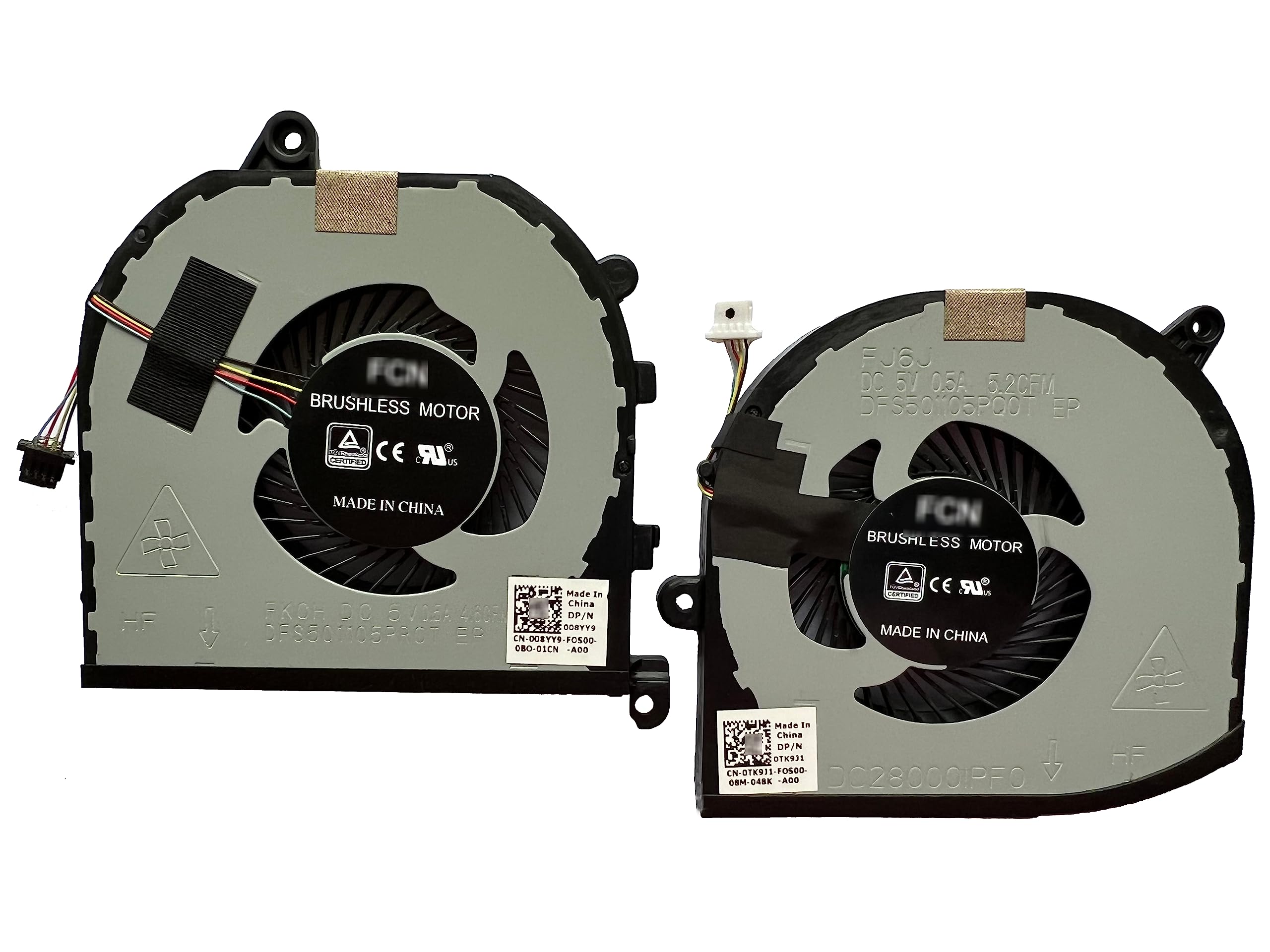 HK-PART Fan Replacement for Dell XPS 15-9570 CPU Gpu Cooling Fan Set TK9J1 08YY9