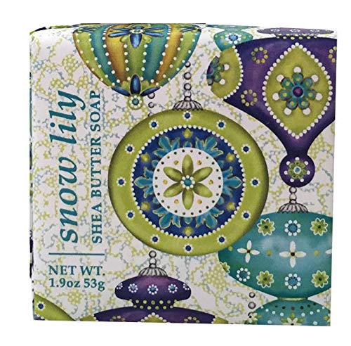 Greenwich Bay Trading Company Holiday Collection Bundle: Snow Lily - 2oz Mini Wrapped Soap Block + 2oz Mini Shea Butter Lotion