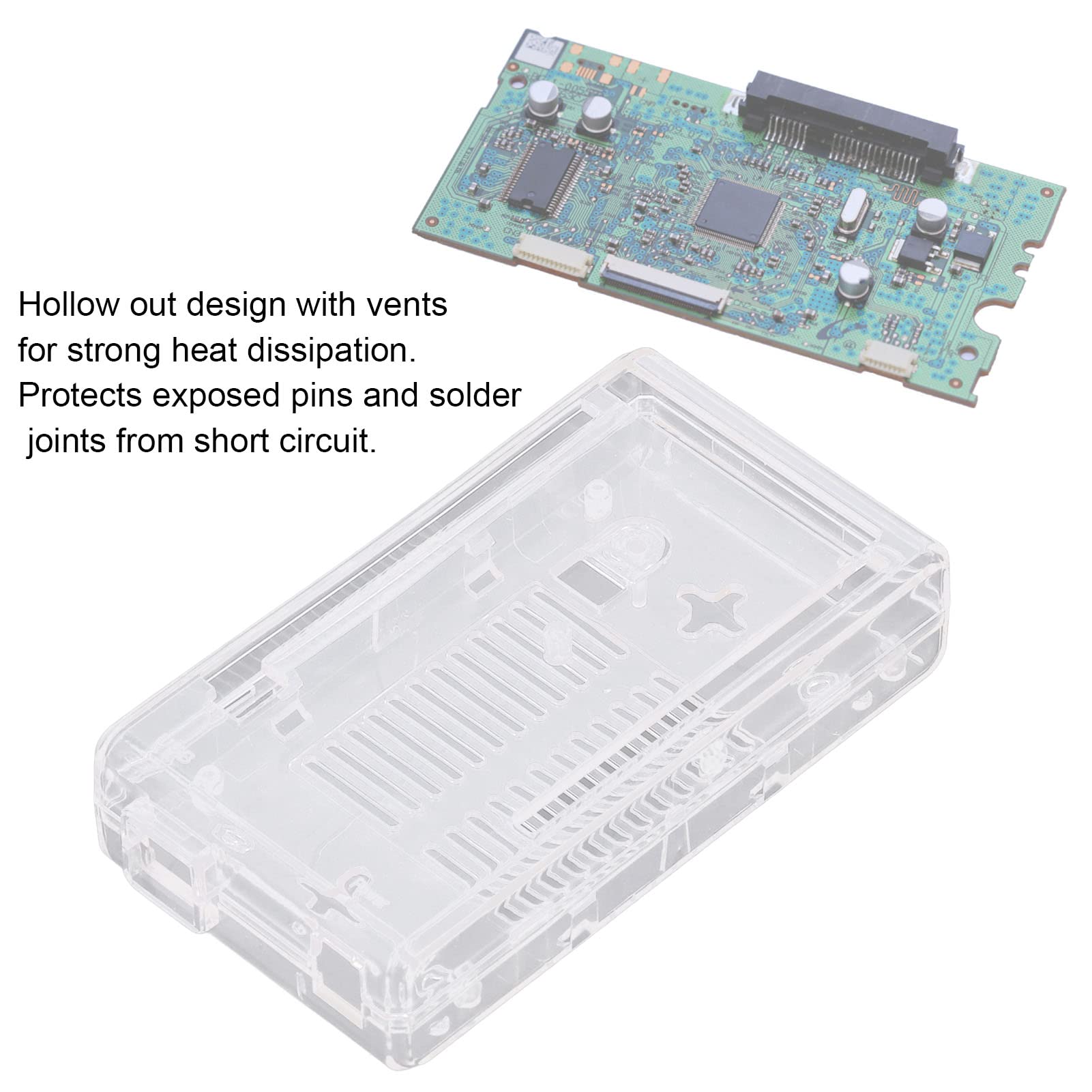PENO PCB Housing, Good Heat Dissipation Electronics Housing with Ventilation Openings for Protection (Transparent)