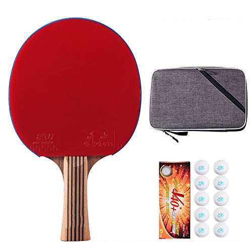 Hewen-Ping Pong Set Durable Table Tennis Set Table Tennis Racket Ping Pong Bat Set with 1 Rackets, 10 Balls and 1 Racket Case Table Tennis Bat (Size : Short)