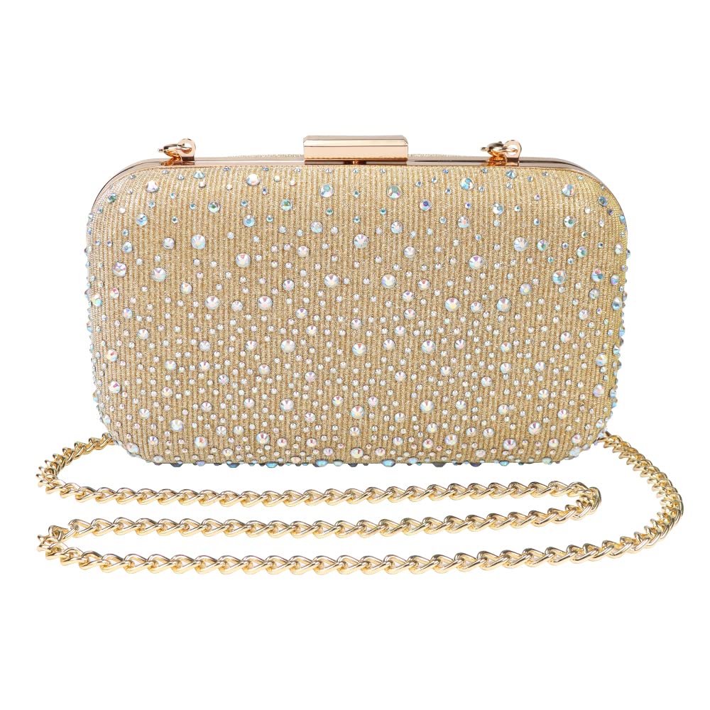 JunLing Evening Bag (Gold) Women's Clutch Handbags Crystal Bag Crossbody Bags Blingbling Sparkle Clutch
