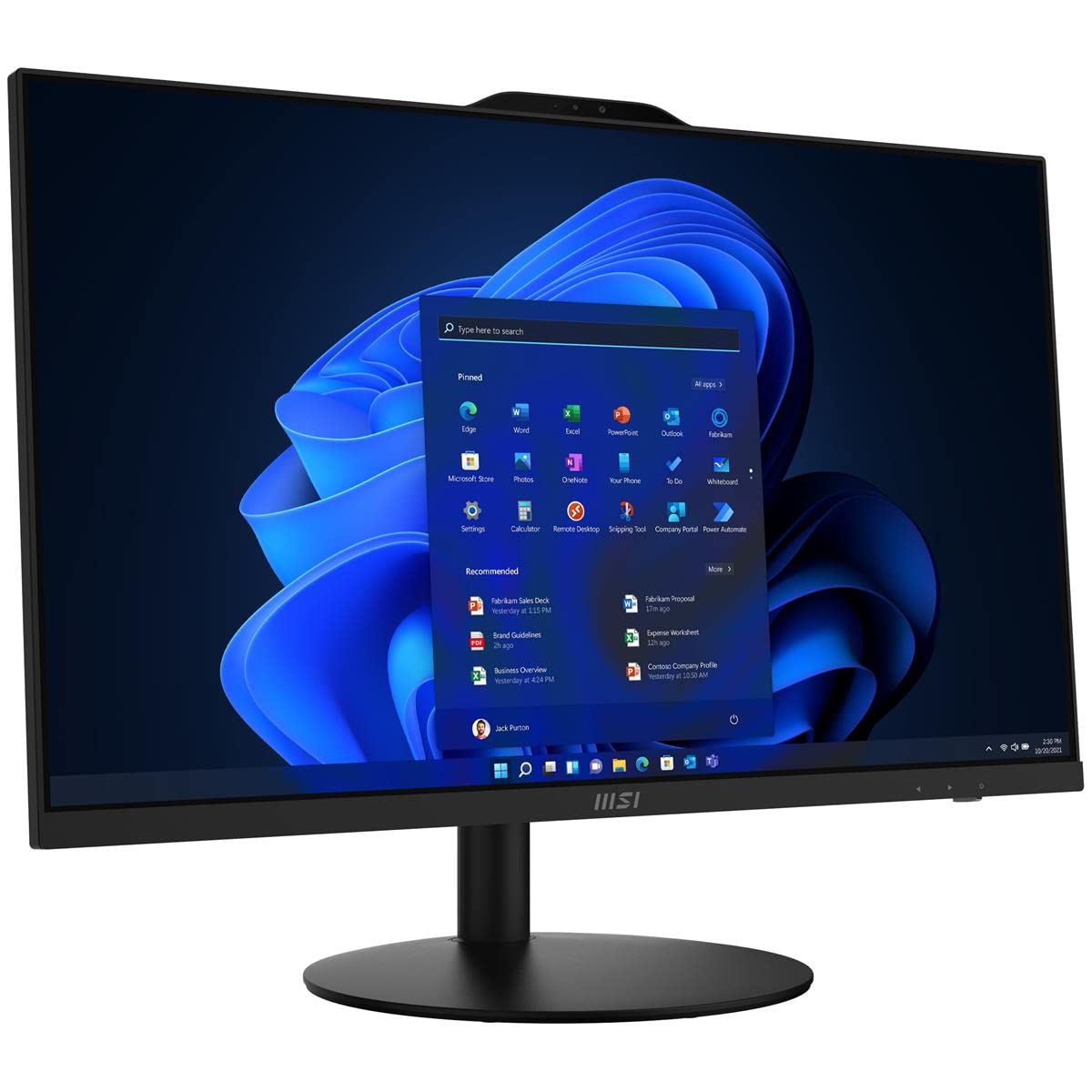 MSI PRO AP272 AIO Desktop, 27" FHD IPS-Grade LED, Intel Core i5-12400, 8GB Memory, 250GB SSD, WiFi 6, BT 5.1, Black, 3-YR Warranty, Windows 11 PRO (12M-032US)