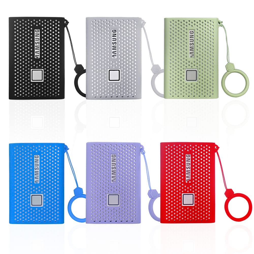 Portable SSD External Solid State Drives Silicone Protective Cover Designed for Samsung T7 (Silver)