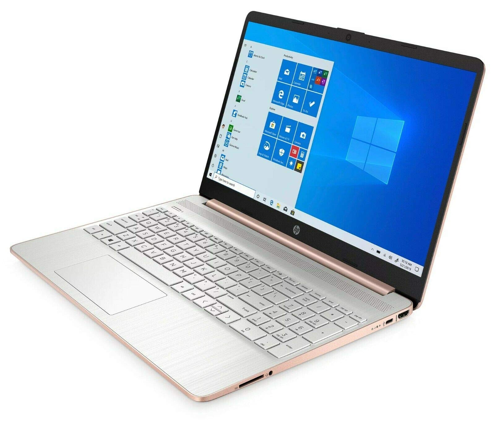 HP 15-ef1073wm, 15.6" HD Screen, AMD Athlon Silver 3050U, 4 GB DDR4 Memory, 128 GB SSD, 1-Year Office 365, Win 10 Home S Mode, Rose Gold
