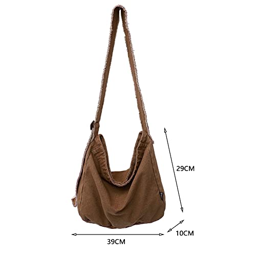 Large Capacity Canvas Shoulder Bags Soft Travel Women Men Crossbody Satchels