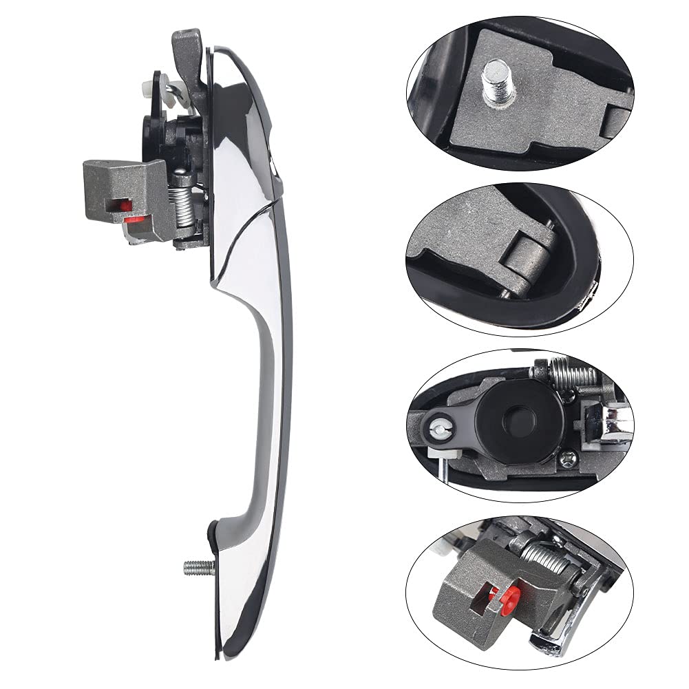 JDMON Compatible with Exterior Chrome Left Driver Side door handle Fiat 500 2012 2013 2014 2015 2016 2017 2018 Outside Handle Replace 68069943AC