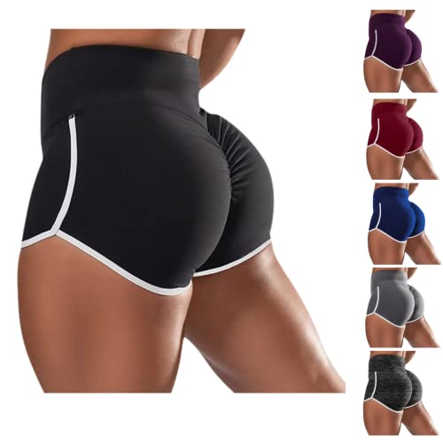 JMMSlmax Yoga Shorts Set for Women High Waist Capris Workout Women's Basic Slip Bike Gym Lifting Booty Workout Running Shorts