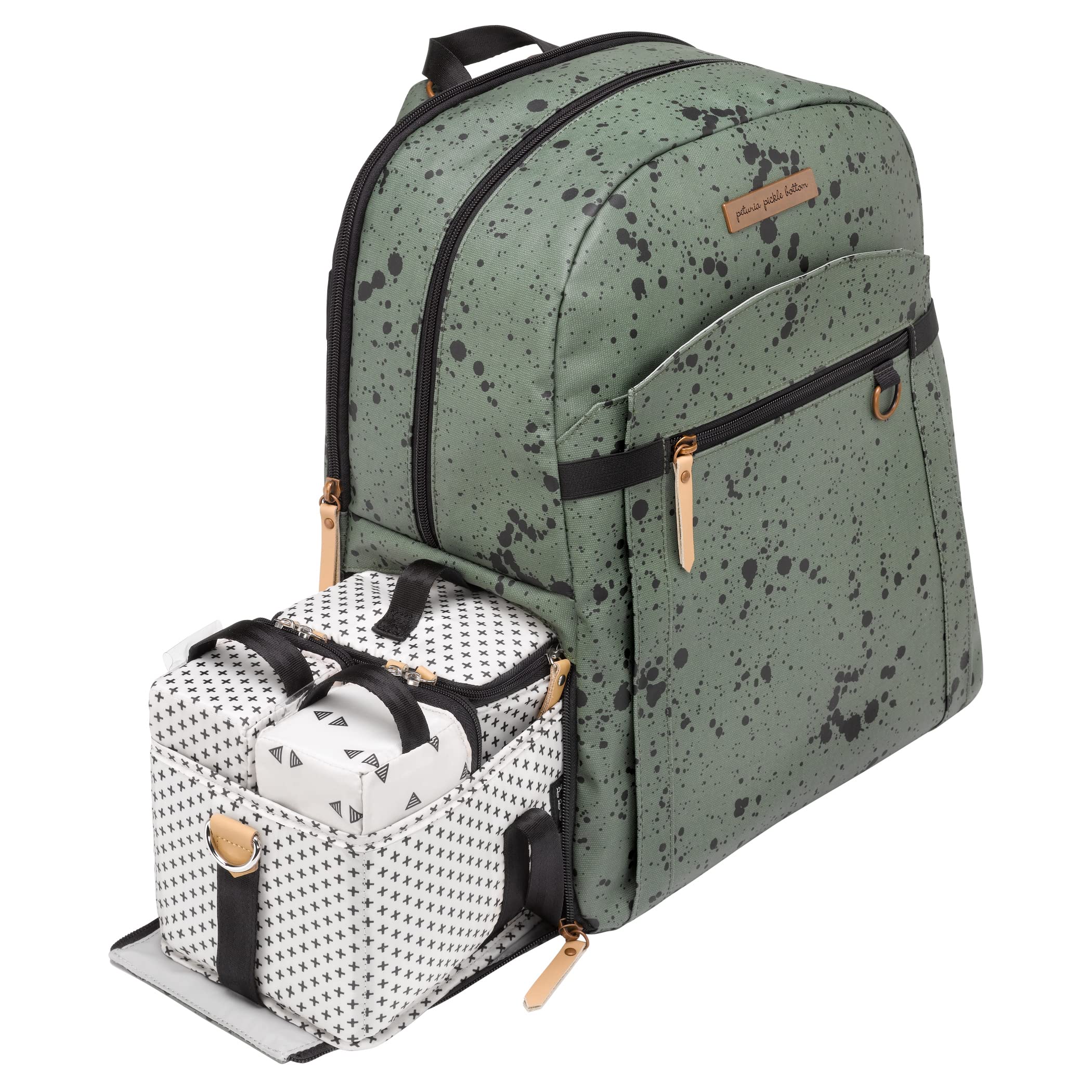 Petunia Pickle Bottom 2-in-1 Provisions Backpack & Inter-Mix Deluxe Kit Bundle | Designed for Busy Parents | Spacious Main Compartment for Carrying Essentials