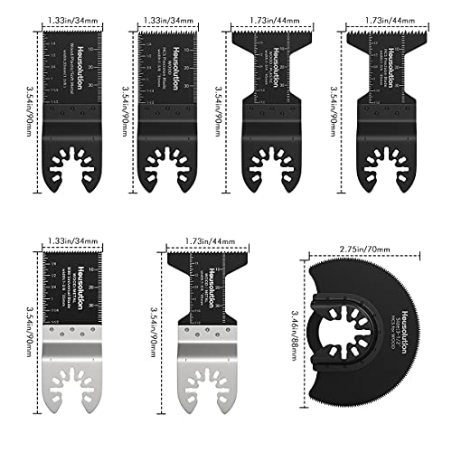 Housolution Metal/Wood Oscillating Tool Saw Blades, [20 PCS] Metal Universal Multitool Blades Kit, Quick Release Saw Blades Compatible for Dremel Porter Cable Fein Milwaukee Bosch, 7 Types of Blades