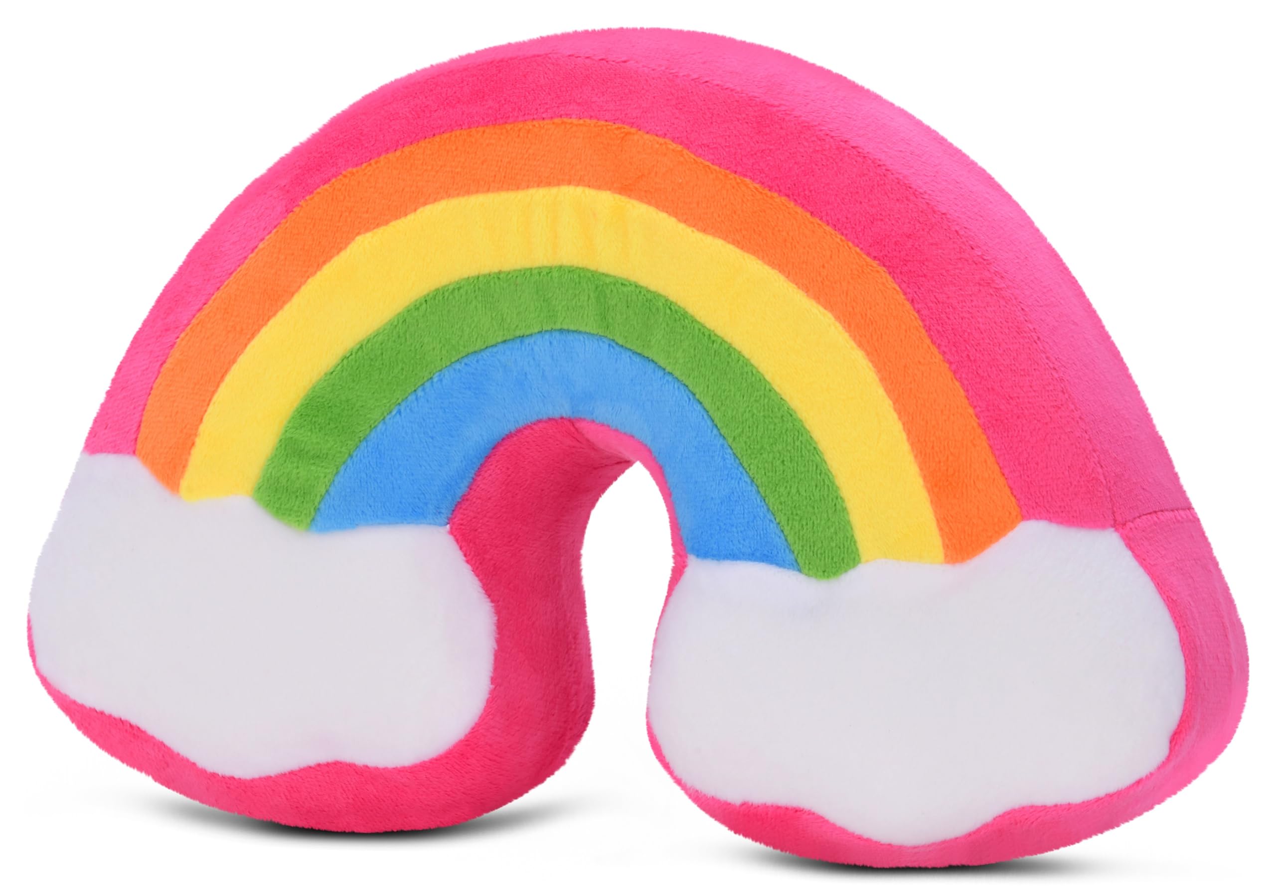 iscream Silky Fleece Covered 10.5" Slow Rise Squishy Rainbow and Clouds Shaped Stress Ball