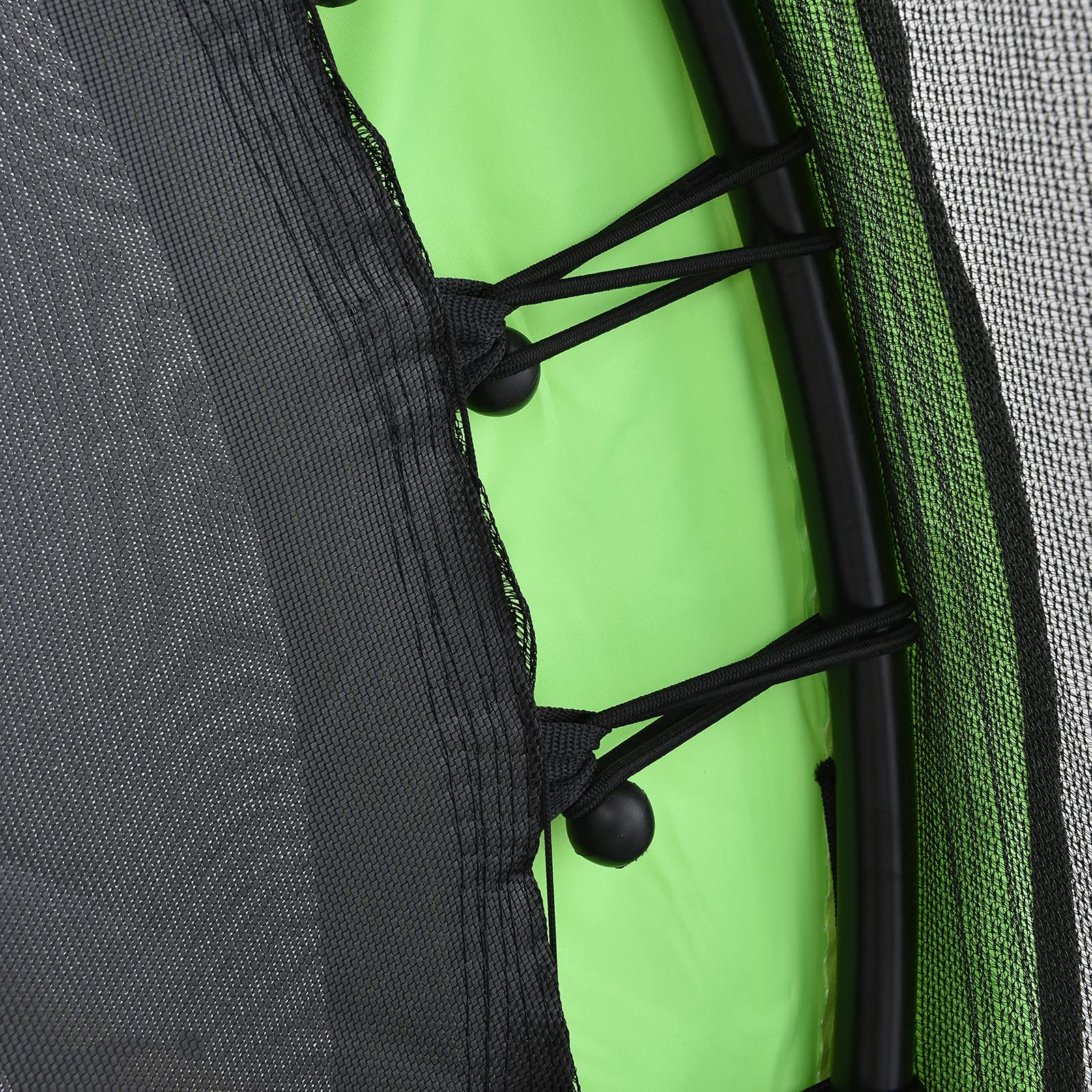 MengK FCH Kinder Trampolin Jumper 140 cm mit gepolsterten Stangen und Sicherheitsnetz, Gelb und Grün