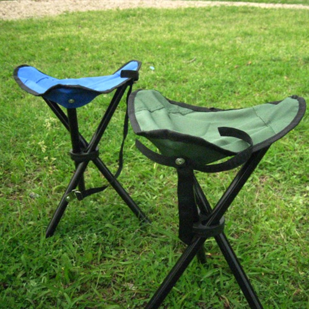 MengK Portable Folding Tripod Chair Camping Fishing Stool