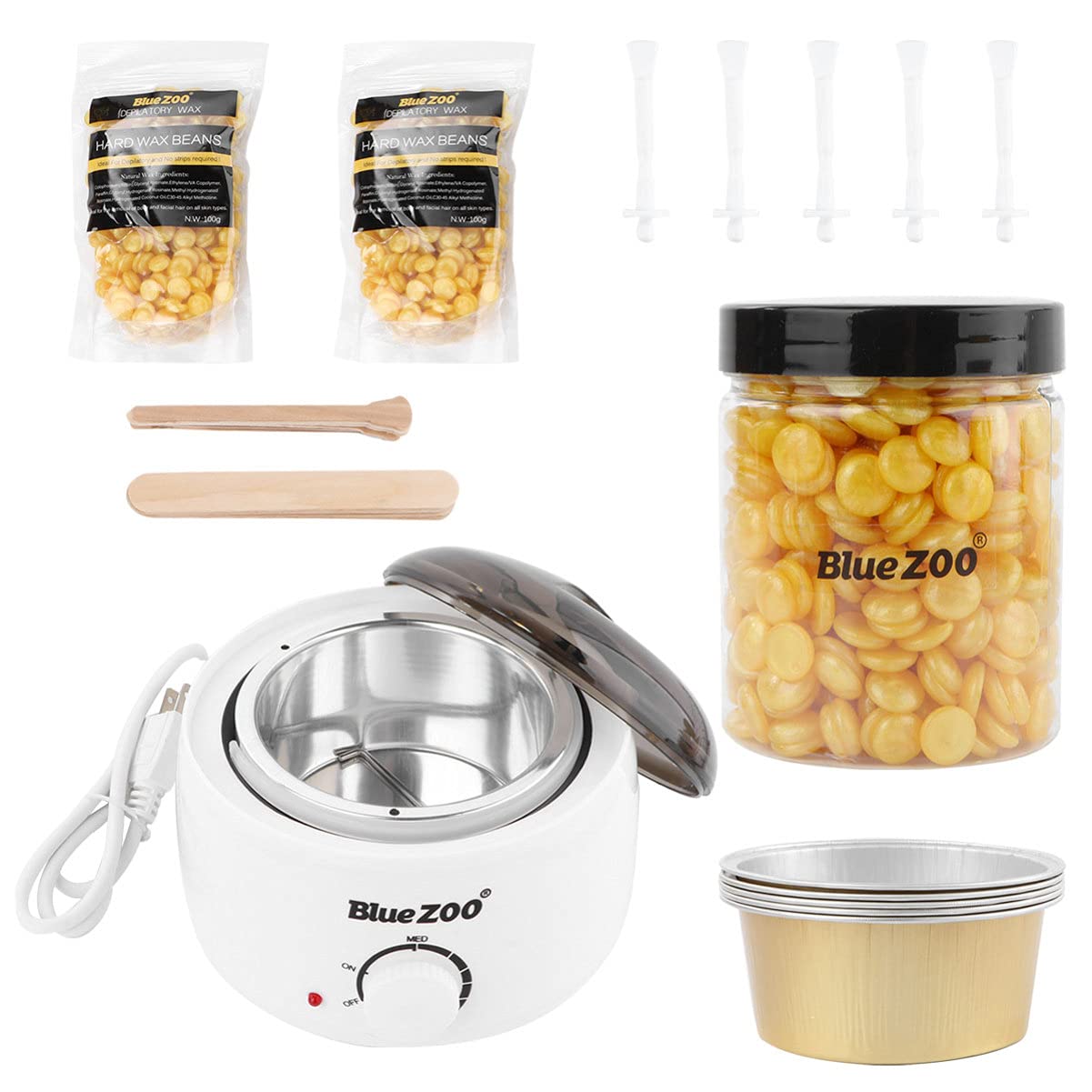 HEALLILY Wax Warmer Hair Removal Wax Kit 7Pcs Waxing Kit for Women Include Wax Beans for Face Eyebrow Legs