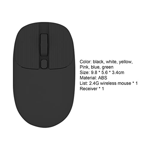 heave JW-219 Wireless Mouse,Ergonomic Rechargeable 2.4G Computer Silent Gaming Mouse,Adjustable 3 DPI Ergonomic Shape Cordless Mouse for Laptop-Black