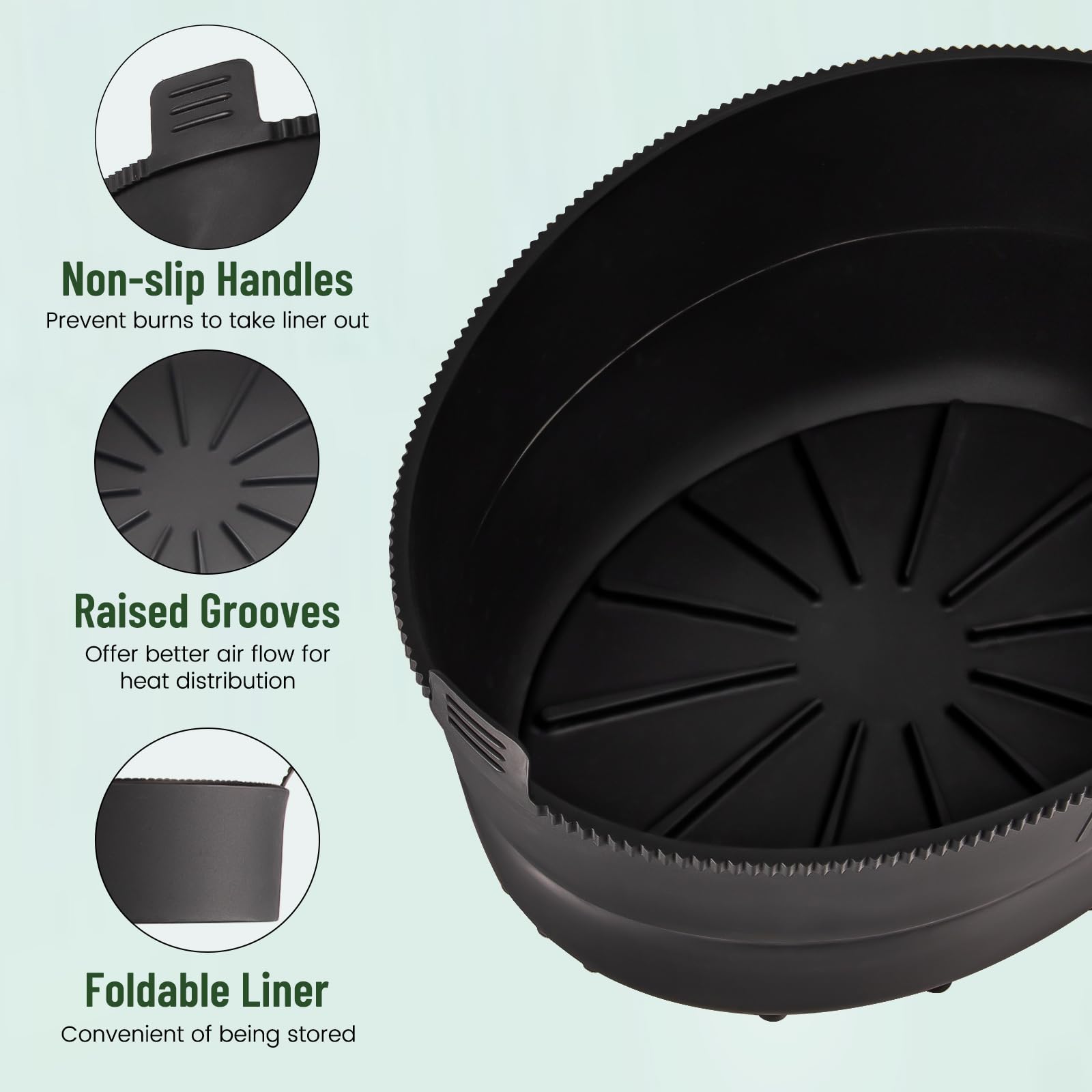 iArtker Silicone Slow Cooker Liner fit 7-8 Quart, Thickened Foldable Crockpot Liners Oval Crock-Pot, Reusable Leakproof Crock Pot Liner BPA Free Dishwasher Safe