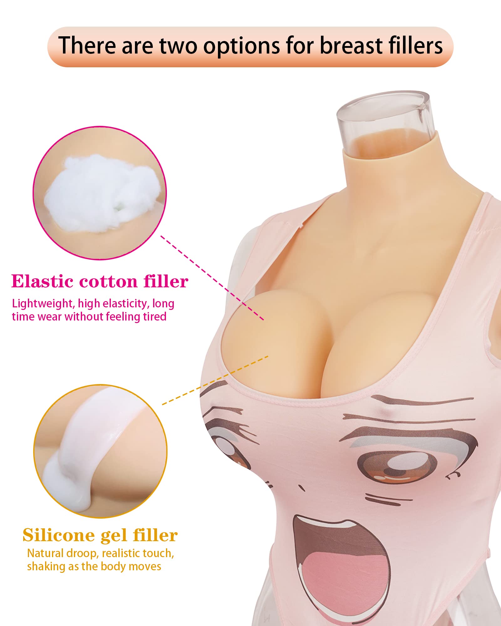 GUIENRLEA Fake boobs False breasts Breast plates Silicone breasts B-S cup For Cosplay Drag Queen Crossdressers
