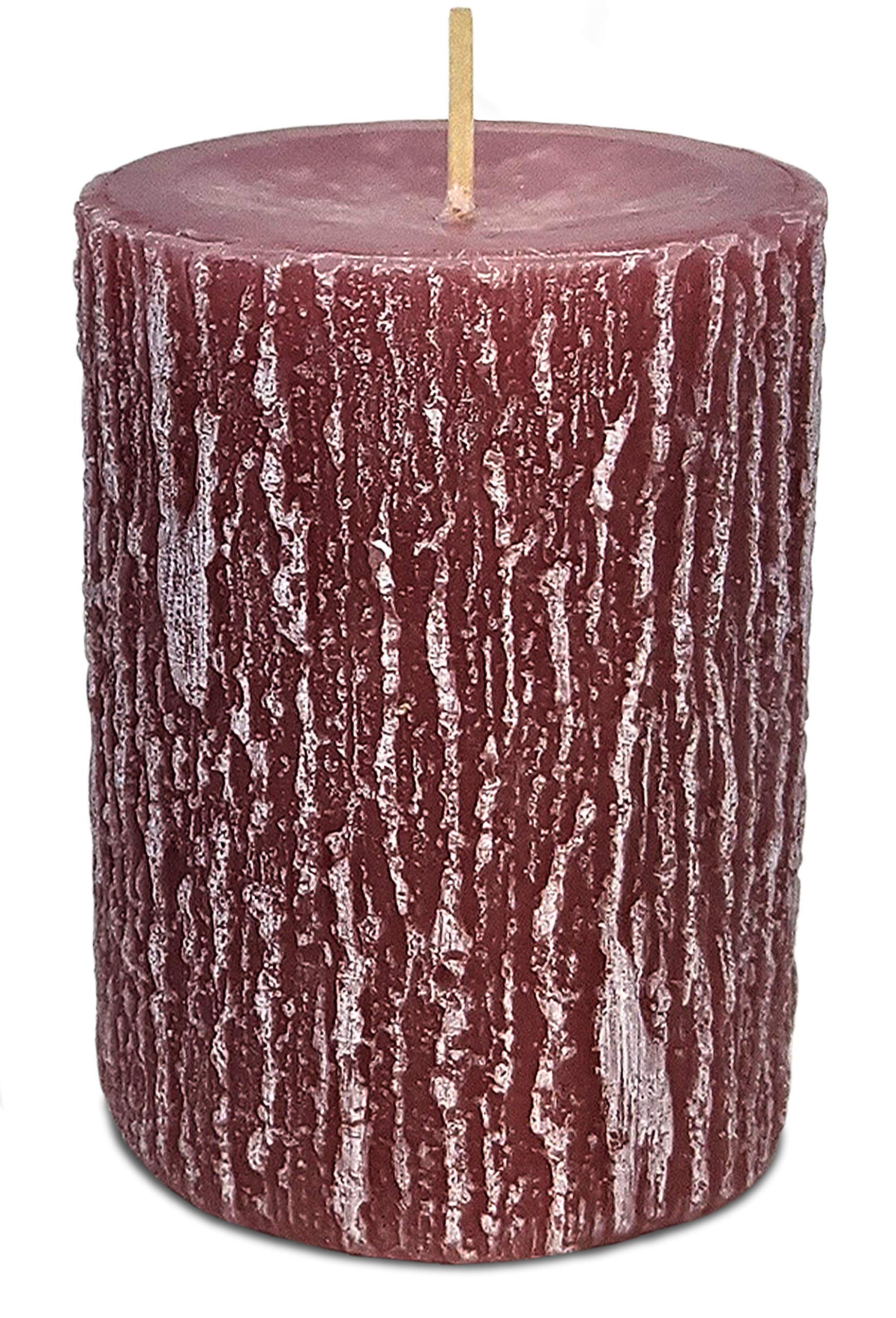Hyoola Timberline Pillar Candles - 6 Pack - Rose Pink Pillar Candles - European Made Rustic Pillar Candle - 2.5 Inch x 3.5 Inch