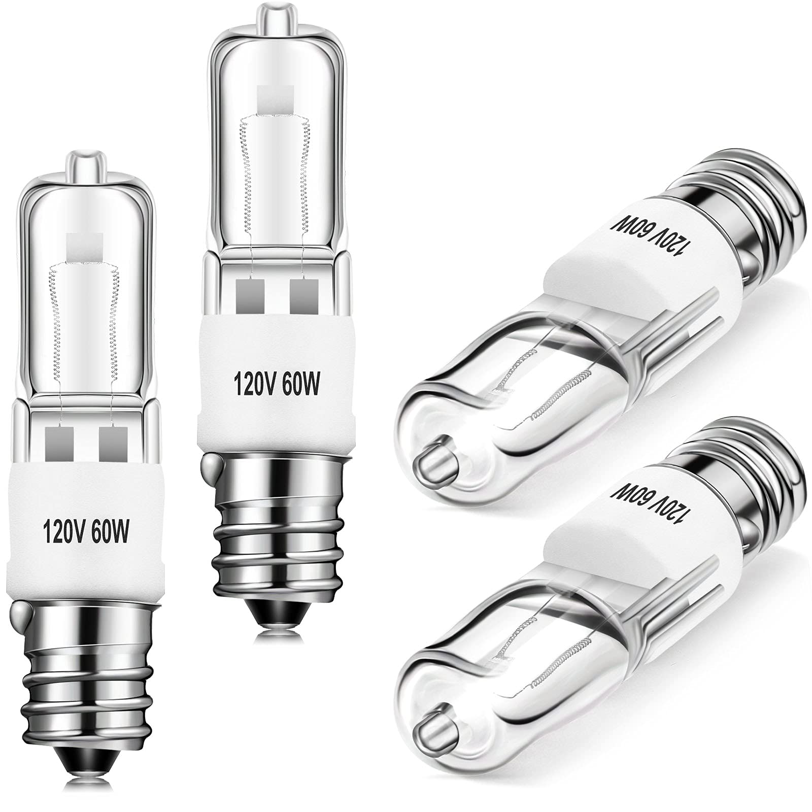 Honoson Incandescent Bulb 120V 60W Bulb E12 (Candelabra) Base Krypton Light Bulb (4)