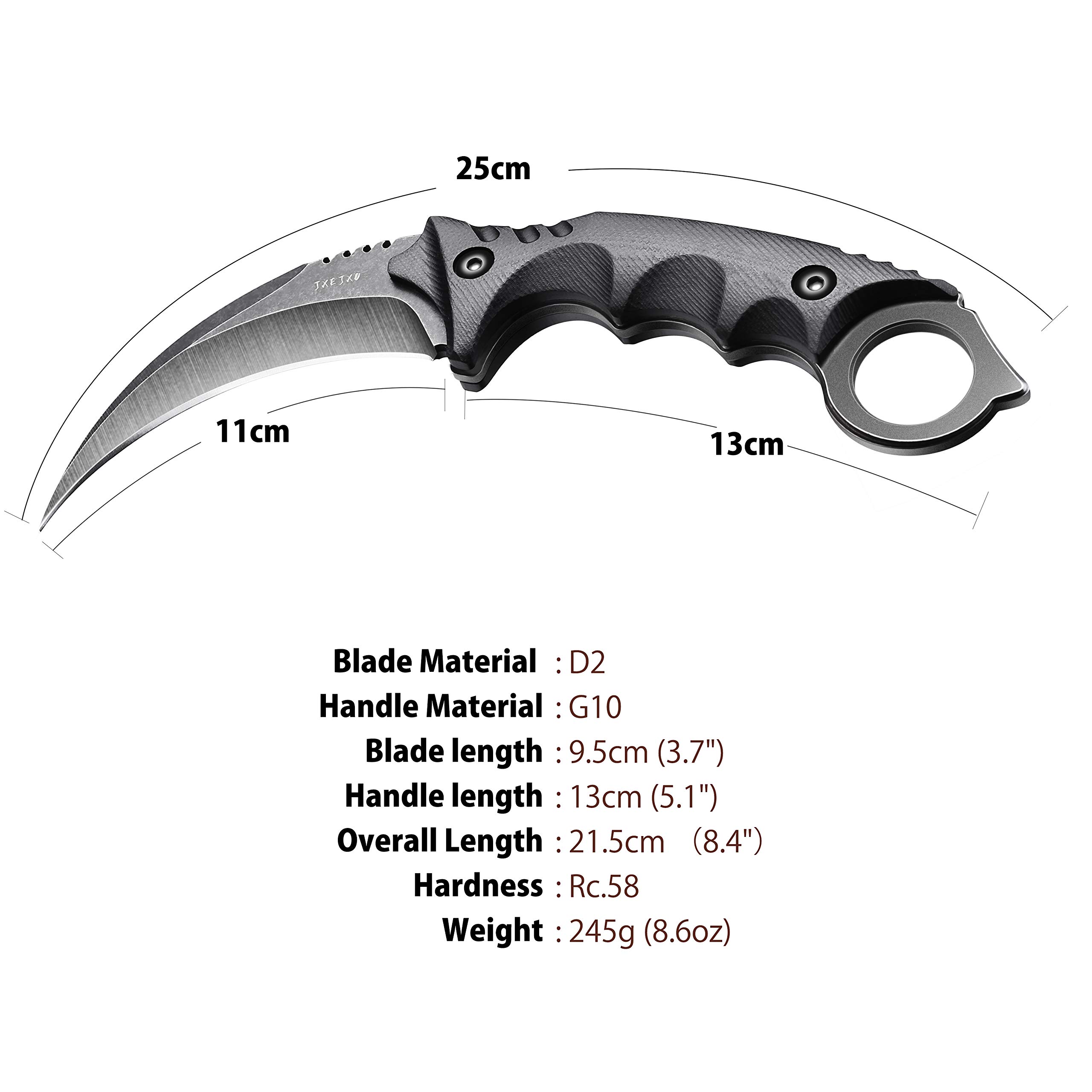JXE JXO Tactical EDC Knife with Sheath Bundle Set, A+B Type