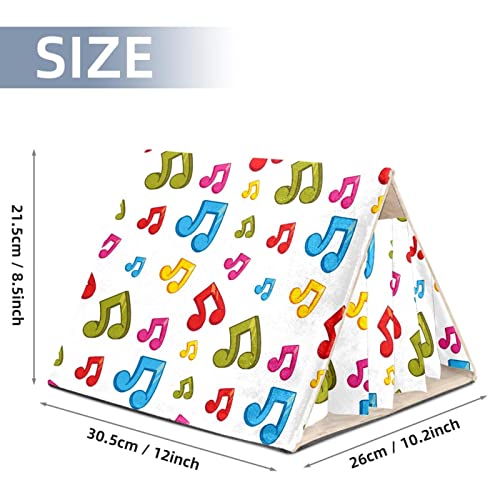 Y-DSIWX Guinea Pig Hideout Cozy Hamster House Cave for Bunny Chinchilla Hedgehog Small Animal Colorful Music Notes Theme