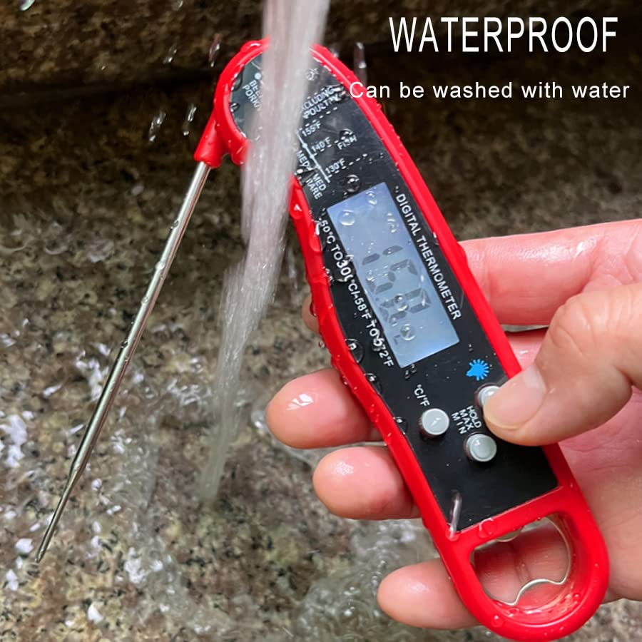Meat Thermometer-Food Thermometer Compatible Bottle Cap Opening,Used for Cooking Kitchen Candy Meat Digital Thermometer,Instant Read Meat Thermometer for Oil Deep Fry BBQ Grill Smoker