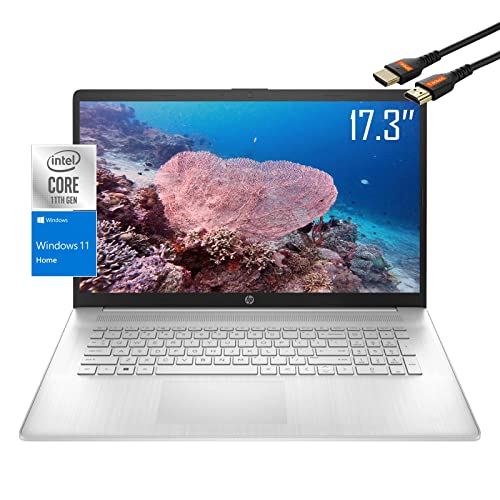 HP 17 inch Laptop Windows 11| Intel Core i3-1125G4 Beat i7-1160G7| IPS Large Display| Wireless AC Wi-Fi 5| Camera Privacy Shutter| Numeric Keyboard| USB Type C| HDMI Cable (32GB/ 1TB SSD)
