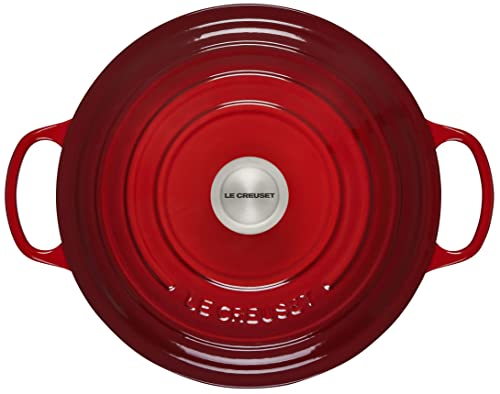 Le Creuset Enameled Cast Iron Signature Round Dutch Oven, 7.25 qt., Cerise