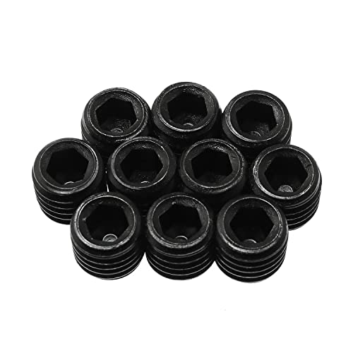 Maxmoral 10pcs Hex Socket Set Screw Cup Point Stainless Steel Headless Hexagon Socket Grub Screw, 1/2-13 x 1/2 Inches